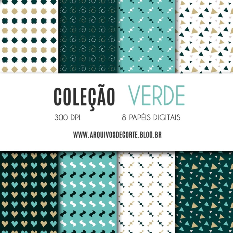 [GRÁTIS] Papel Digital Verde - 8 Papéis Digitais
