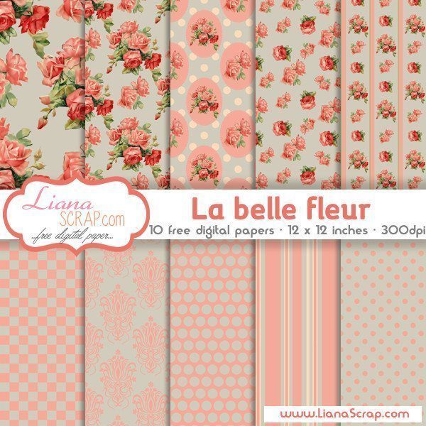 5 Kits De Papéis Digitais Florais Para Baixar Grátis