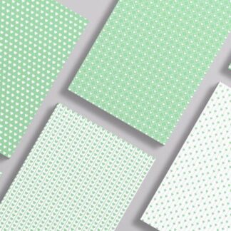 Papel Digital Corações Verde Claro - 50 Papéis Digitais Verde