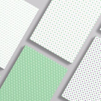 Papel Digital Corações Verde Claro - 50 Papéis Digitais Verde