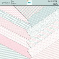 Papel Digital Rosas - 12 Papéis Digitais