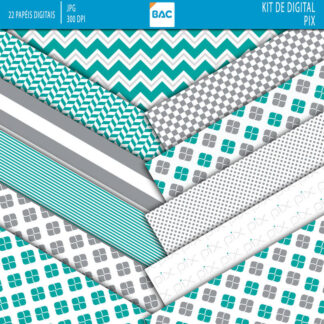 Kit Digital Pix | 22 Papéis Digitais + Clip-arts
