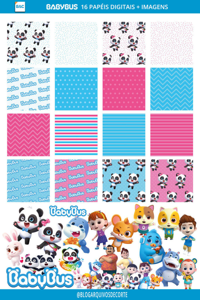 Kit Digital Baby Bus | 16 Papéis Digitais + Imagens
