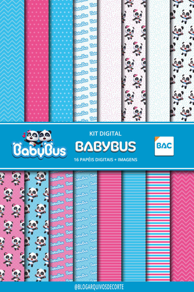 Kit Digital Baby Bus | 16 Papéis Digitais + Imagens