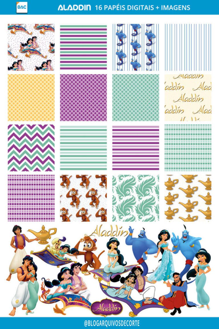 Papel Digital Aladdin | 16 Papéis + Imagens