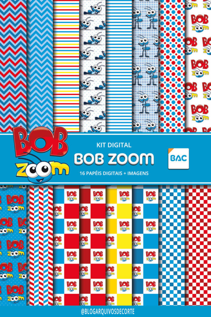 Papel Digital Bob Zoom | 16 Papéis Digitais + Imagens