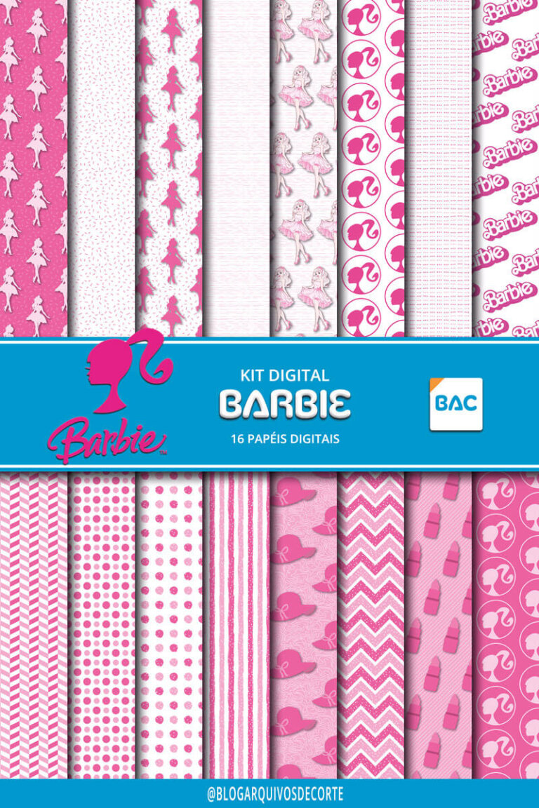 Kit Digital Barbie | 16 Papéis Digitais - Imagens