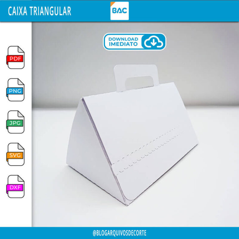 Caixa Triangular - 5 Formatos - SVG, DXF, PDF, PNG, JPG