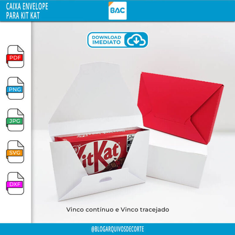 Caixa Envelope Para Kit Kat - 5 Formatos