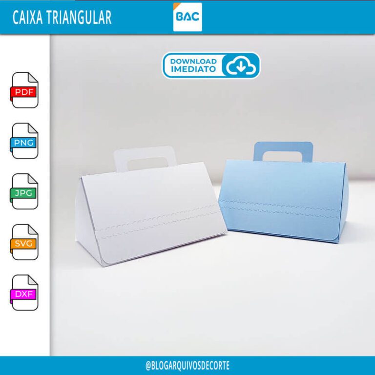 Caixa Triangular - 5 Formatos - SVG, DXF, PDF, PNG, JPG
